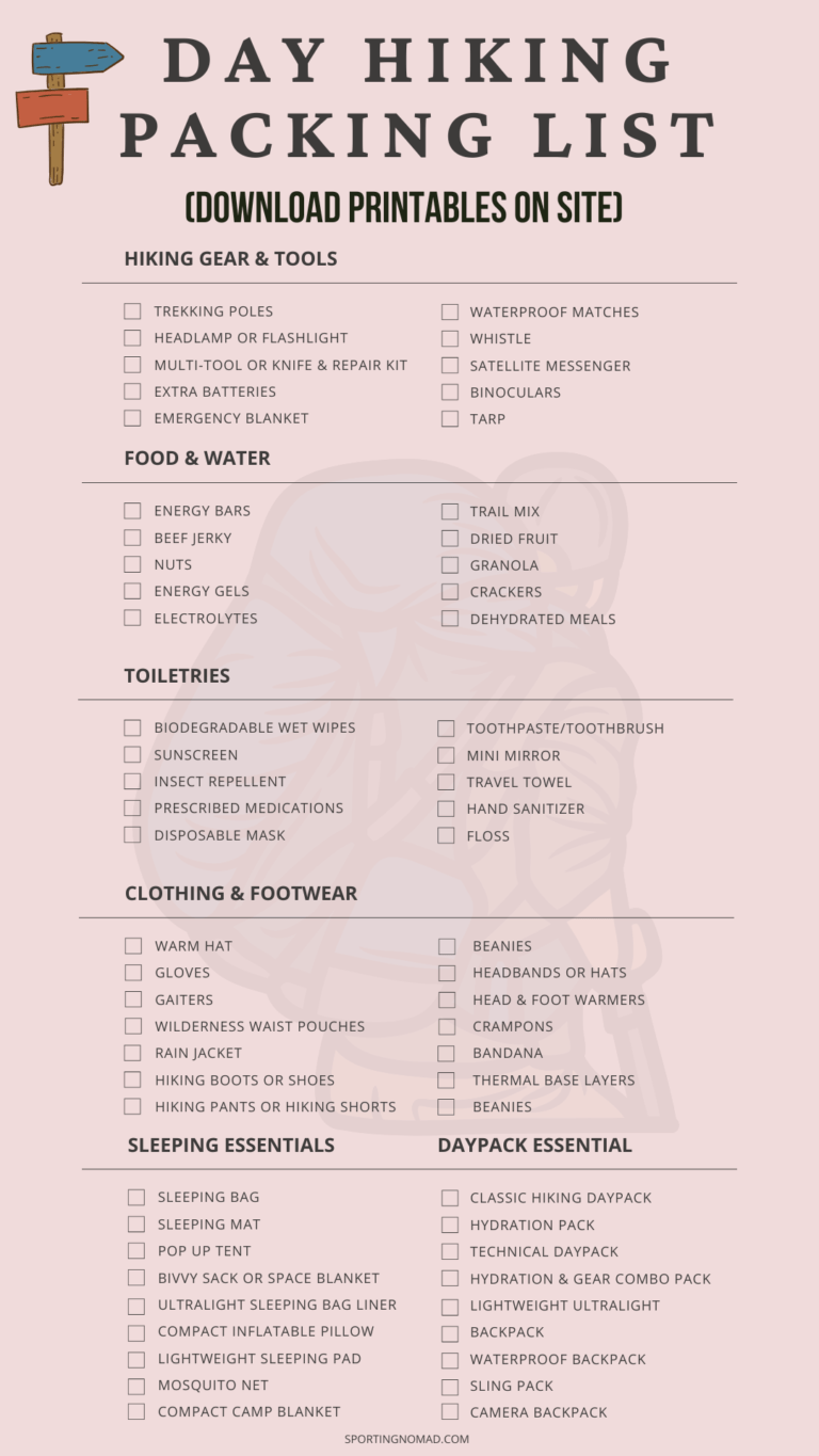 Day Hiking Packing List: Essentials To Bring - Sporting Nomad